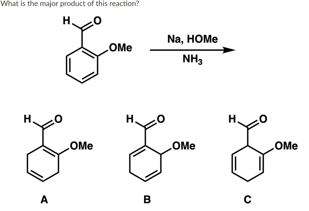 SOLVED: What is the major product of this reaction? Na, HOMe NHa OMe ...