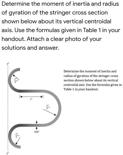 Determine the moment of inertia and radius of gyration of the stringer ...
