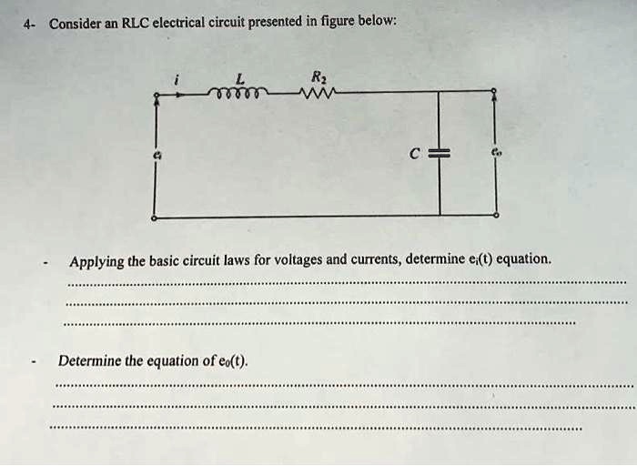 SOLVED: Consider an RLC electrical circuit presented in the figure ...