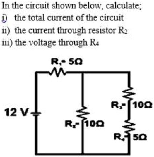 in the circuit shown below calculate 0 the total current of the circuit ...
