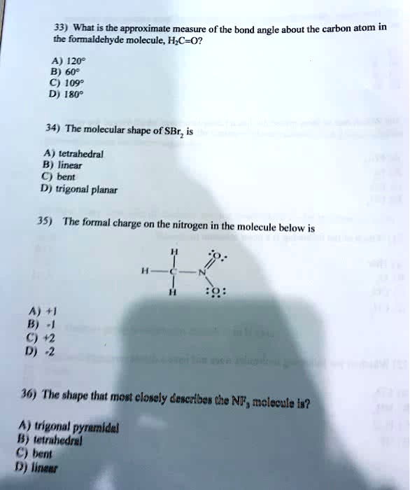 SOLVED: ' Solutions? 33) What is the approximate measure of the bond ...
