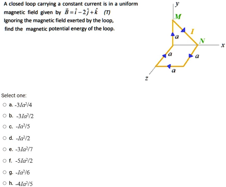 a closed loop carrying a constant current is in a uniform magnetic ...