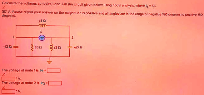 SOLVED: Calculate the voltages at nodes 1 and 2 in the circuit given below using nodal analysis ...