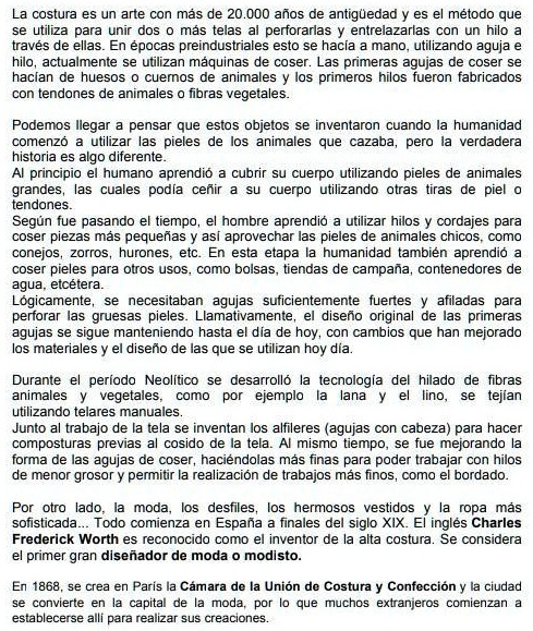 SOLVED: resumen porfa doy Corona La costura es un arte con más de 20. ... SOLVED: resumen porfa doy Corona La costura es un arte con más de 20. ...