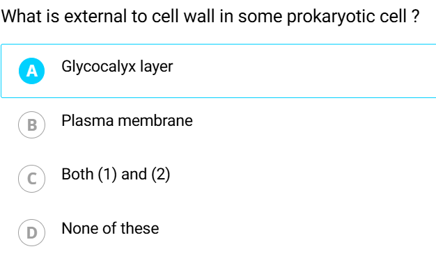 What is external to cell wall in some prokaryotic cell? A Glycocalyx ...