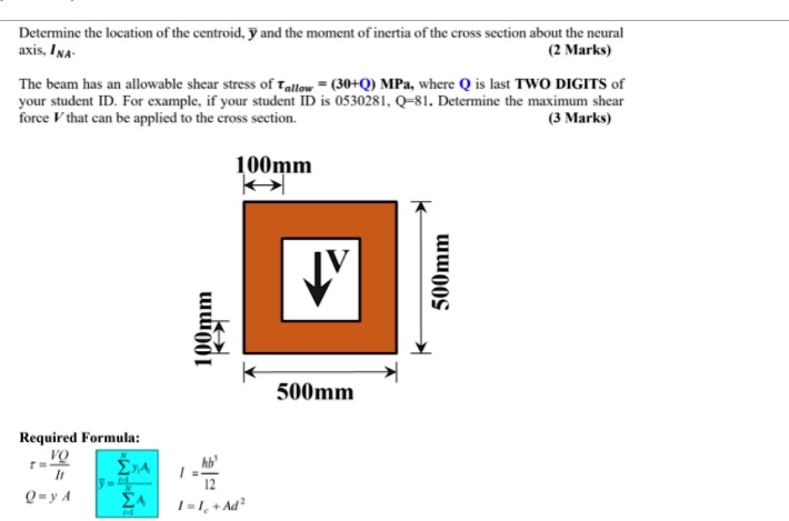 SOLVED: Determine the location of the centroid, Y, and the moment of ...