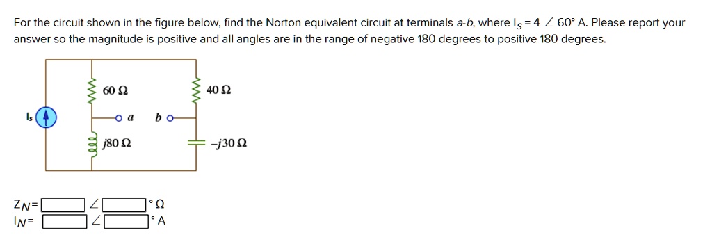 SOLVED: For the circuit shown in the figure below, find the Norton equivalent circuit at ...