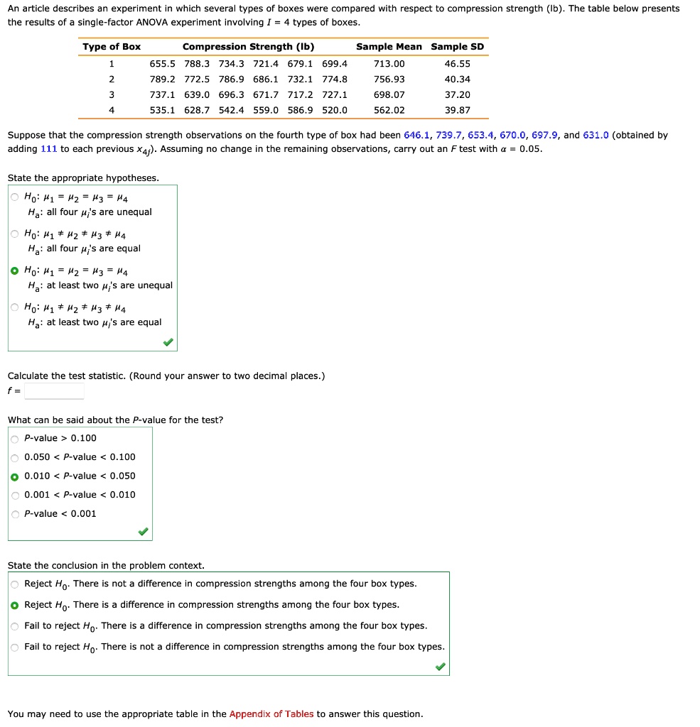 an article describes an experiment in which several types of boxes were ...