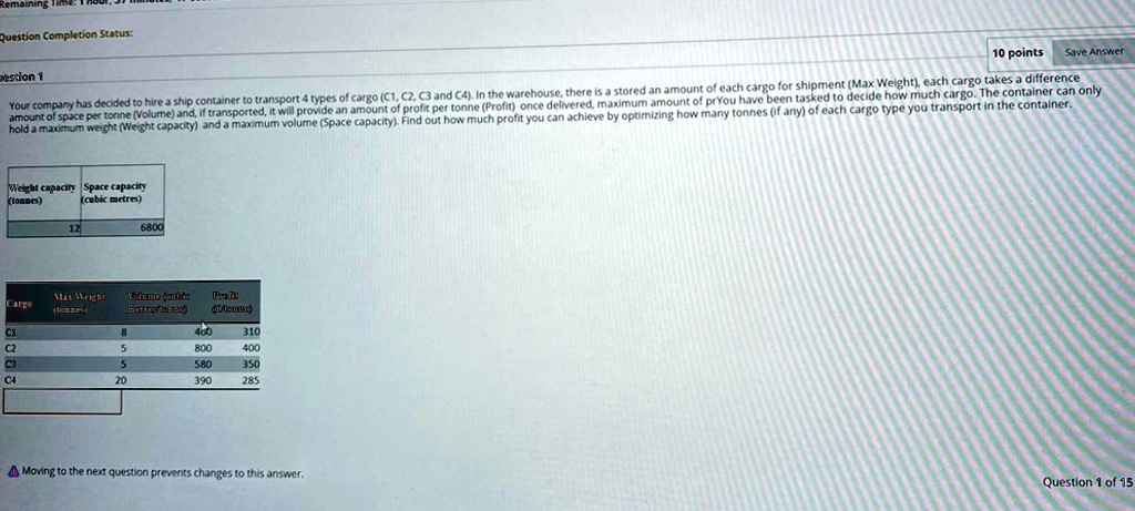 Remaining Time: 1 hour, 37 minutes, 11 seconds Question Completion ...
