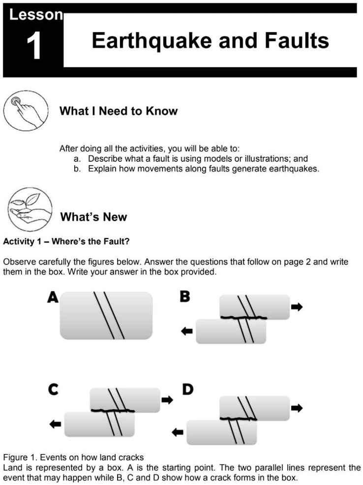SOLVED: "Science Earthquake And Faults Lesson 1 Earthquake and Faults ...