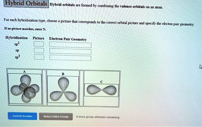 SOLVED: Hybrid Orbitals: Hybrid orbitals are formed by combining the ...