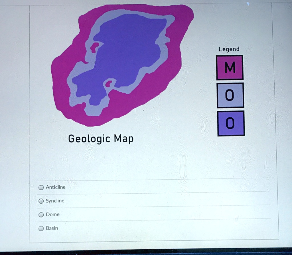 'The legend for the geologic map below includes the ages of the ...