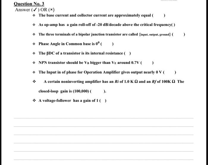 texts question no3 answer the base current and collector current are ...