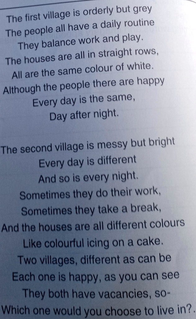 SOLVED: "19. Give two examples from the poem which appeal to the sense ...