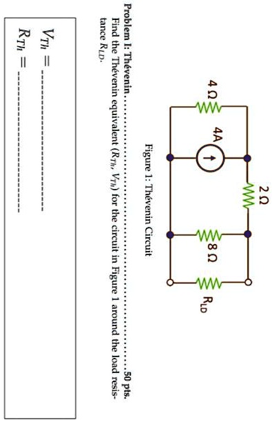 SOLVED: RTh tance RLD. 4 4A -.-.. Find the Thevenin equivalent (Rrh Vra ...