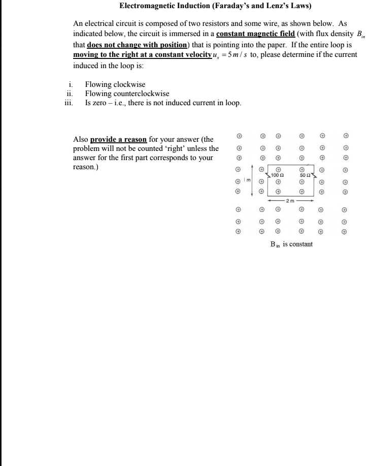 electromagnetic induction faradays and lenzs laws an electrical circuit ...