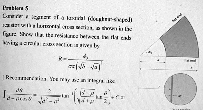 Problem 5 Consider a segment of a toroidal (doughnut-shaped) resistor ...