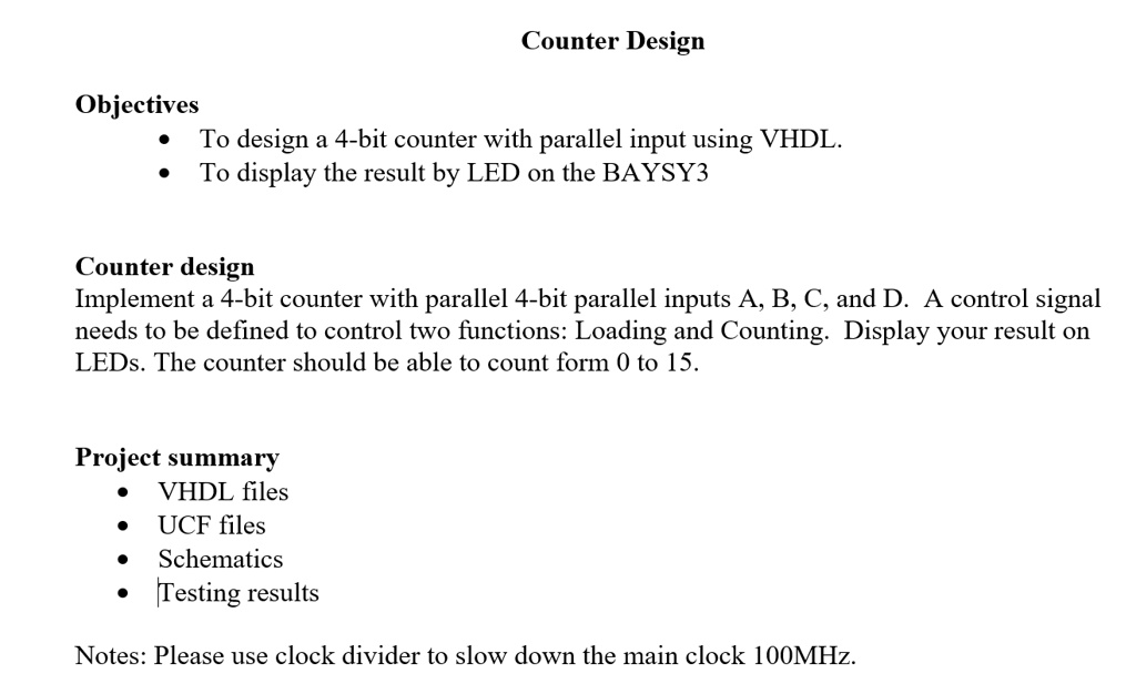 Solved I Need Vhdl Codes Xdc Codes Schematics And Testing Results Of The Attached Photo 7408