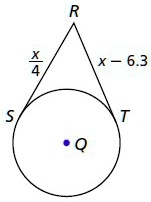SOLVED: 'Given that segments RS and RT are tangent to circle Q, find ...