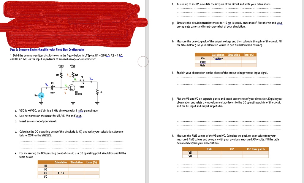 SOLVED: Assuming ro >> R2, calculate the AC gain of the circuit and ...