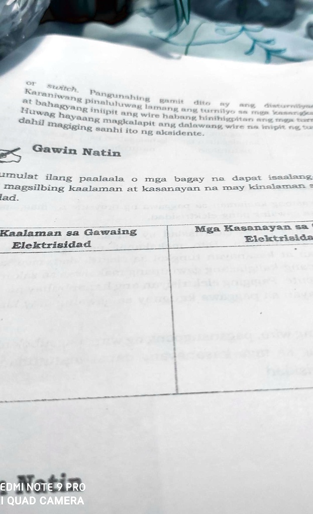 SOLVED: magbigay nang 5 example Ng kaalaman sa gawaing elektrisidad at ...