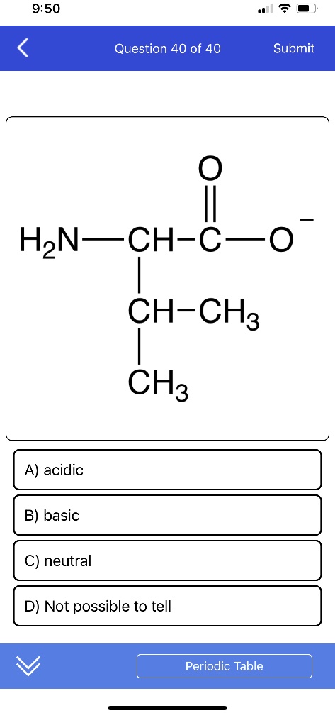 A form of the amino acid glycine is shown here. What solution ...