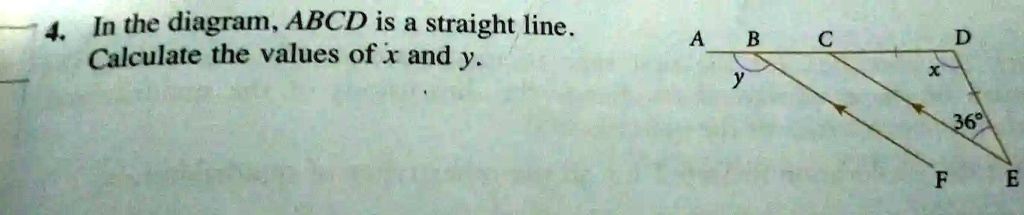 SOLVED: In the diagram, ABCD is a straight line . Calculate the values ...