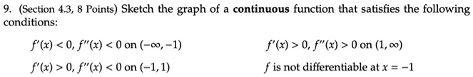 SOLVED:(Section 4.3, 8 Points) Sketch the graph conditions: continuous ...