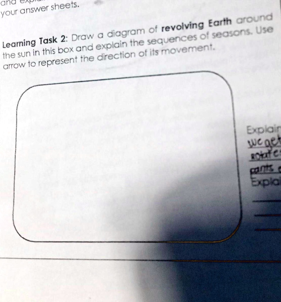 and your answer sheets. Learning Task 2: Draw a diagram of revolving ...