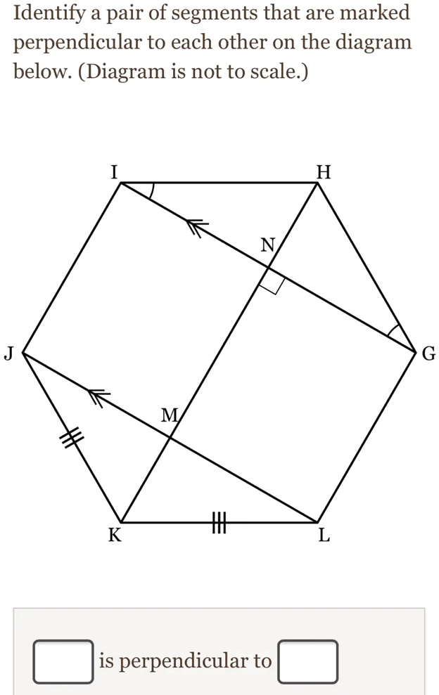 SOLVED: Identify a pair of segments that are marked perpendicular to each other on the diagram ...