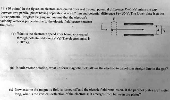 18. (10 points) In the figure, an electron accelerated from rest ...