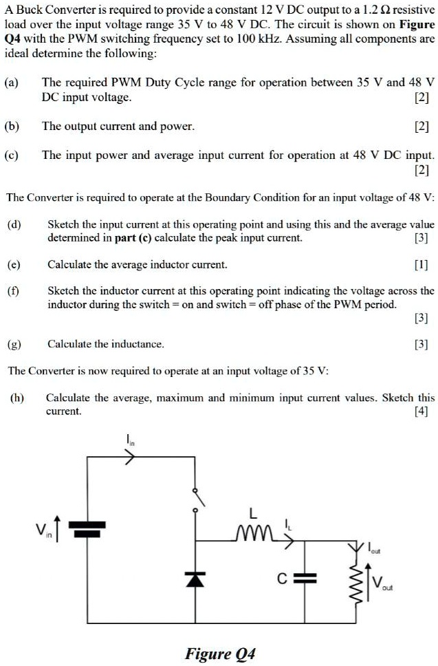 SOLVED: A Buck Converter is required to provide a constant 12 V DC output to a 1.2 â„¦ resistive ...