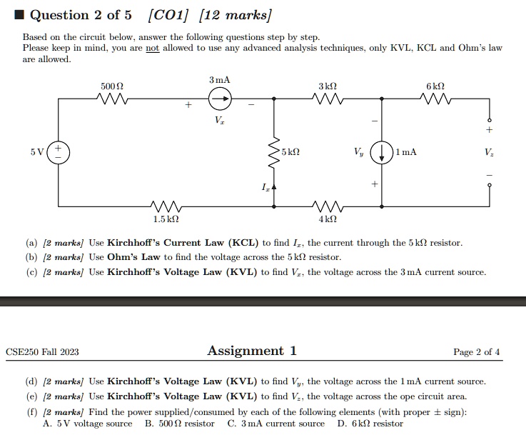 SOLVED: Based on the circuit below, answer the following questions step ...