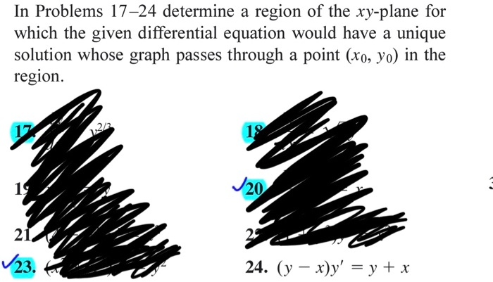 in problems 17 24 determine region of the xy plane for which the given differential equation ...