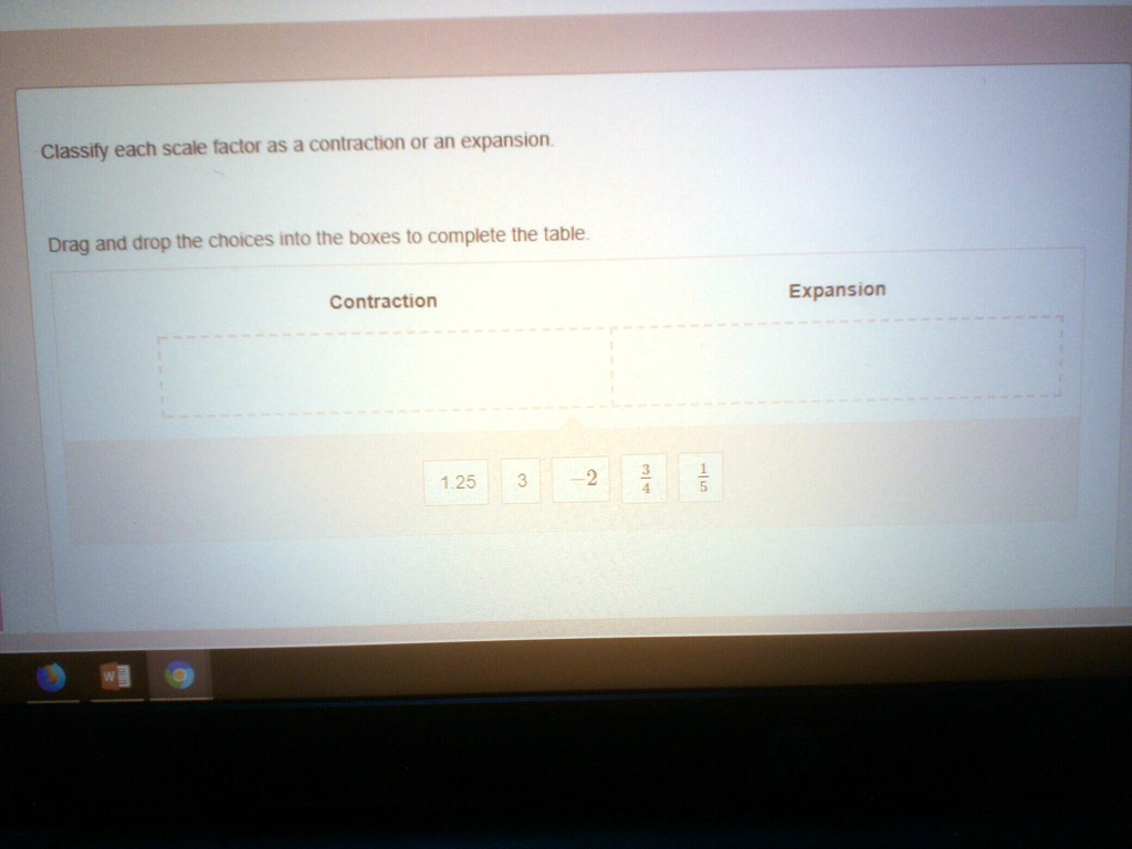 SOLVED: 'classify each scale factor as a contraction or an expansion Dragon drop the choices ...