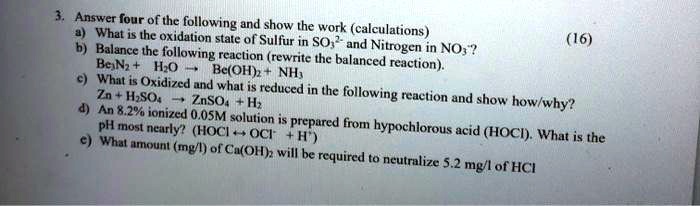 Solved Answer Four Of The Following And Show The Work What Is The