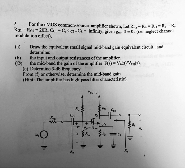 SOLVED: Modulation effect: (a) Draw the equivalent small signal mid-band gain equivalent circuit ...