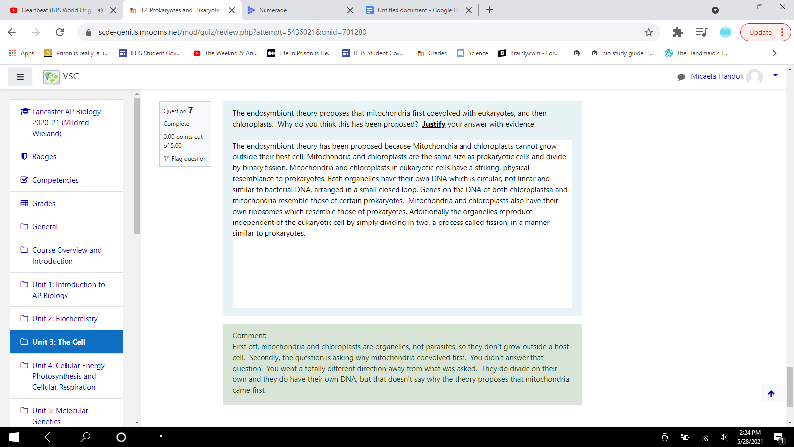 SOLVED: The endosymbiont theory proposes that mitochondria first ...