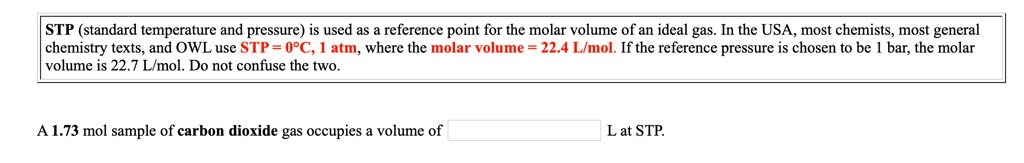 stp standard temperature and pressure is used as reference point for ...
