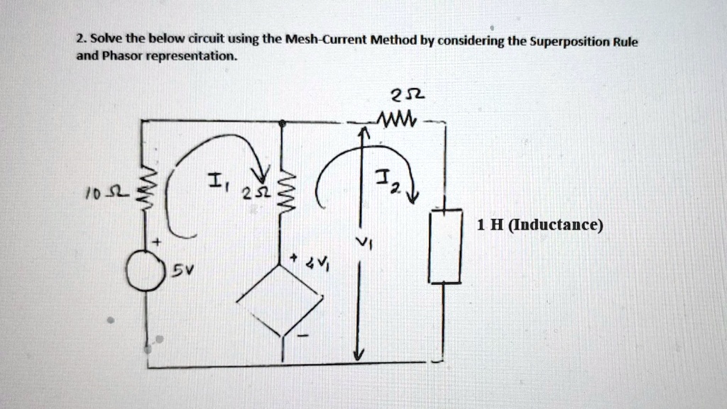 2 solve the below circuit using the mesh current method by considering ...