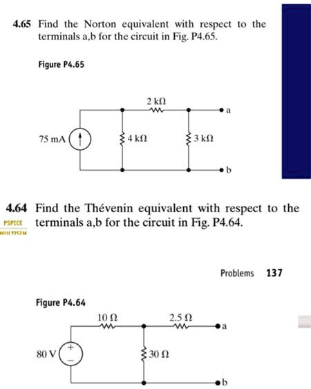 SOLVED: 4.65 Find the Norton equivalent with respect to the terminals a ...