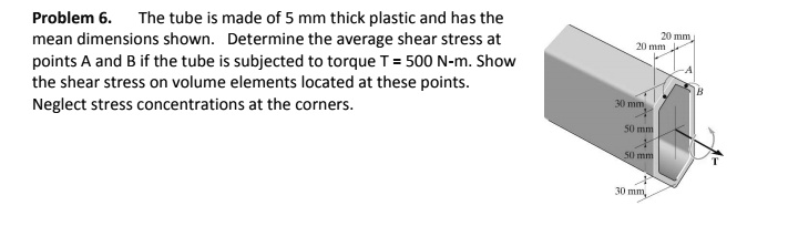 problem 6 the tube is made of 5 mm thick plastic and has the mean ...