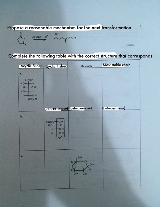 SOLVED: Propose reasonable mechanism for the next transformation chchok (K" ochch Complete the ...