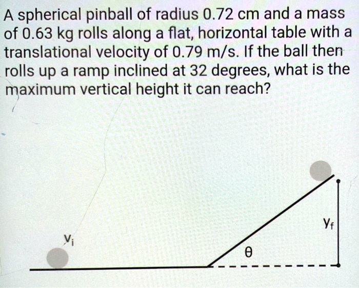 a spherical pinball of radius 072 cm and a mass of 063 kg rolls along a ...