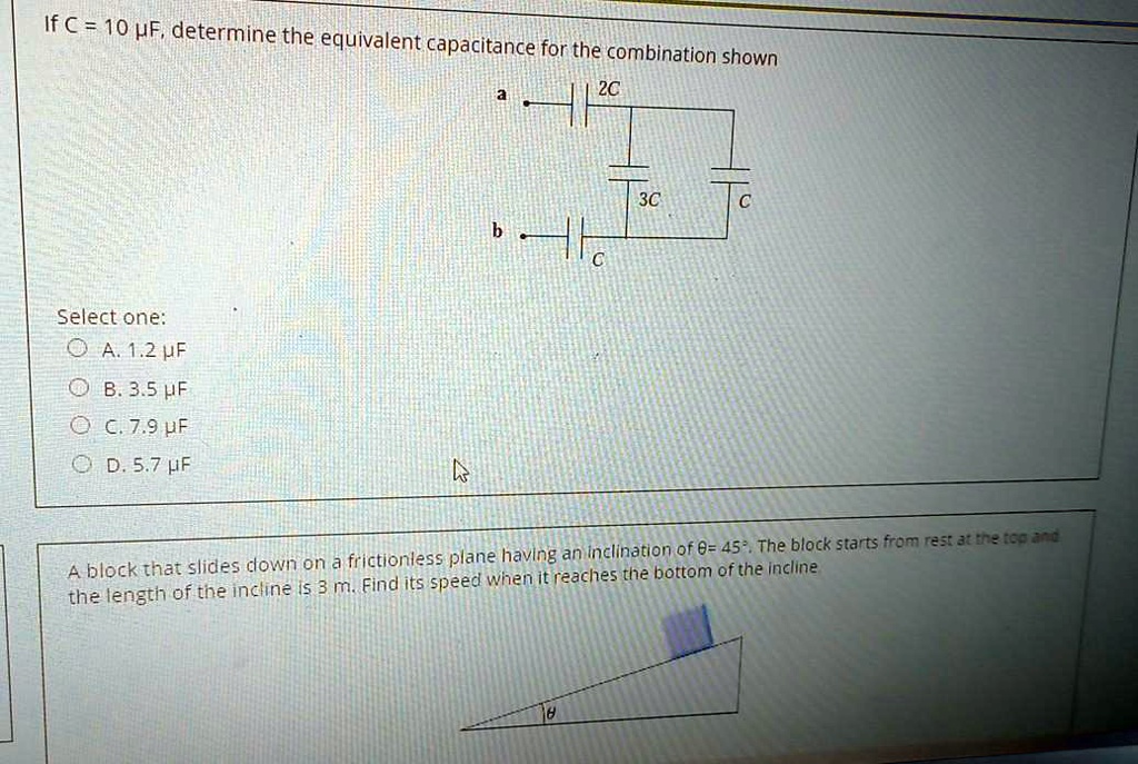 if 10 4f determine the equivalent capacitance for the combination shown ...