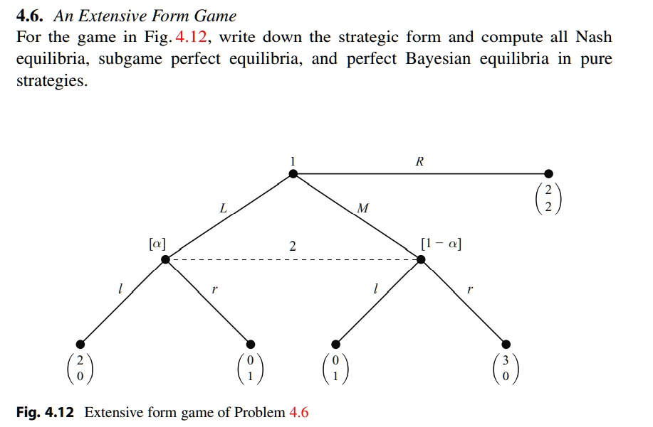 SOLVED: Instead of pure strategies find also for mixed ones !!! 4.6. An ...