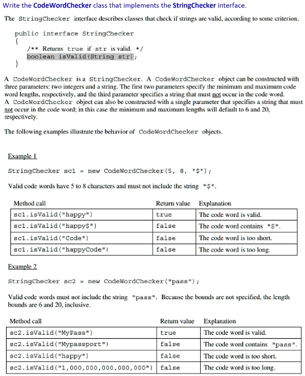 Solved Text Java Programming Thank You In Advance Write The Codewordchecker Class That