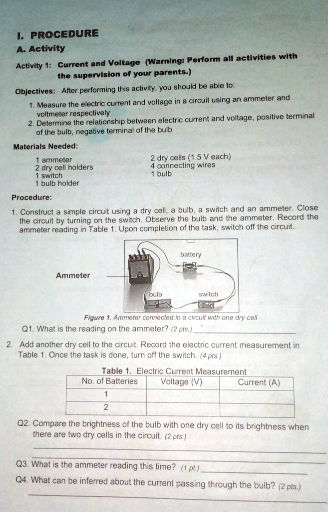 SOLVED: Q1. What is the reading on the ammeter? Q3. What is the reading this time (yan lang po ...