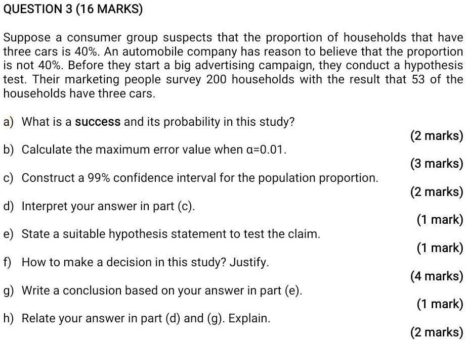 SOLVED: QUESTION 3 (16 MARKS) Suppose a consumer group suspects that ... SOLVED: QUESTION 3 (16 MARKS) Suppose a consumer group suspects that ...