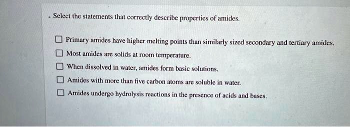 SOLVED: Select the statements that correctly describe properties of ...